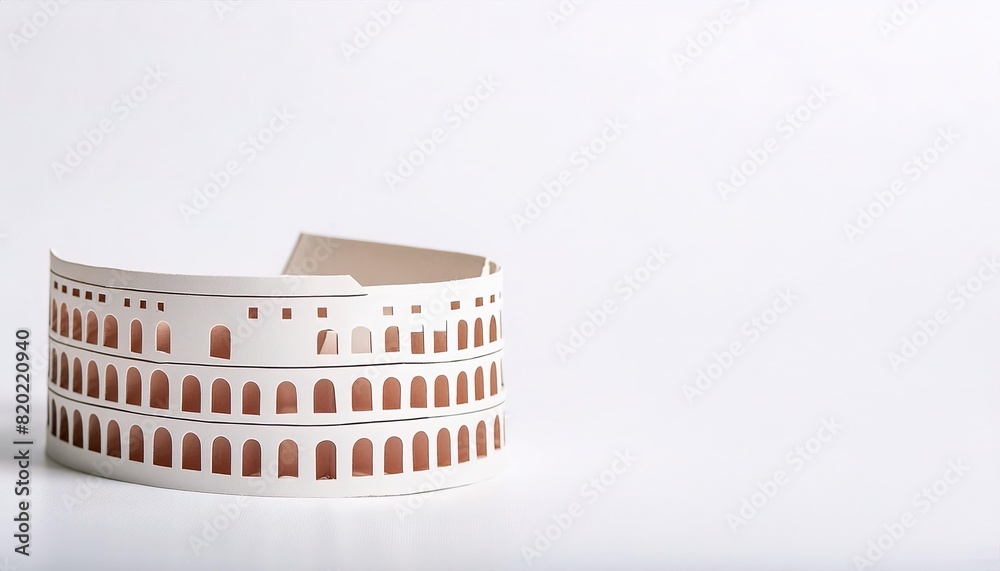 human made wonders of the world concept paper origami isolated on white ...