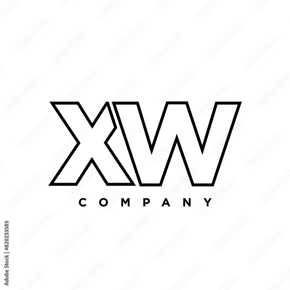 Letter X and W, XW logo design template. Minimal monogram initial based ...
