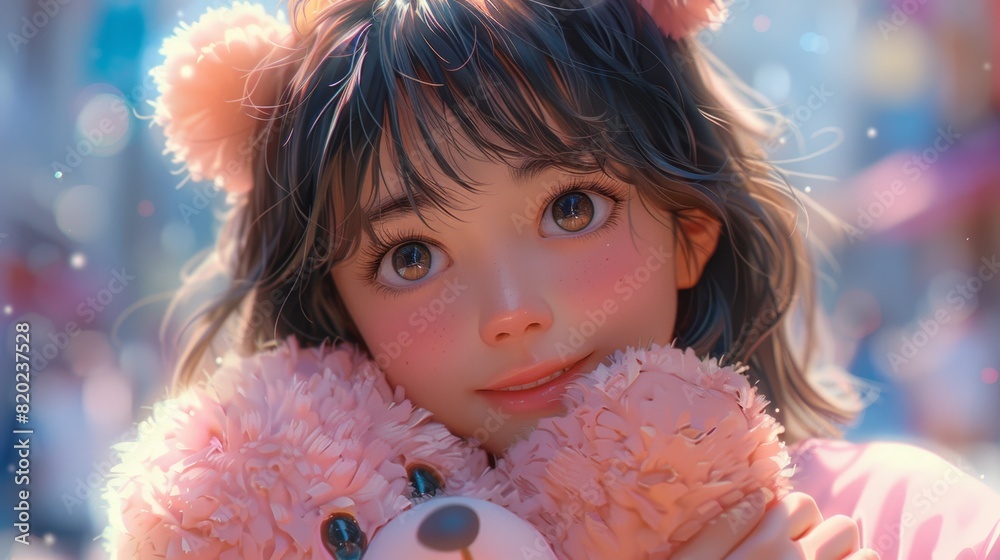 anime character illustration, charming anime girl with expressive eyes ...