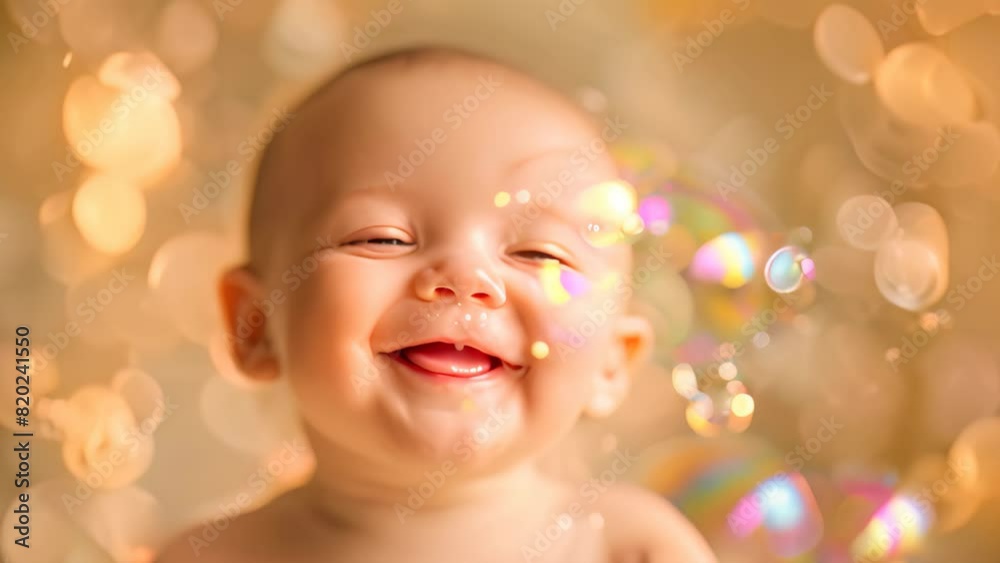 A chubby baby with rosy cheeks and a dimpled chin, smiling joyfully ...