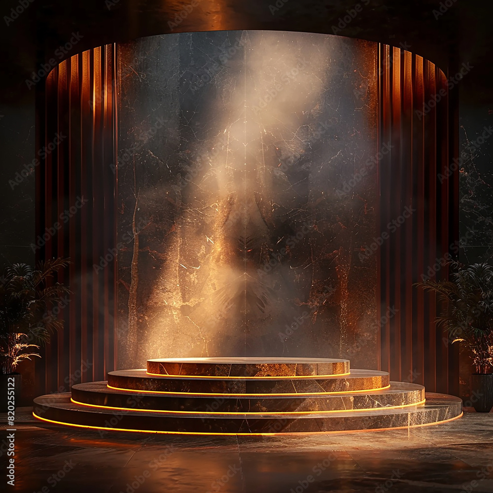 Black and red podium graphic, 3D podium animation, 3D rendering podium ...