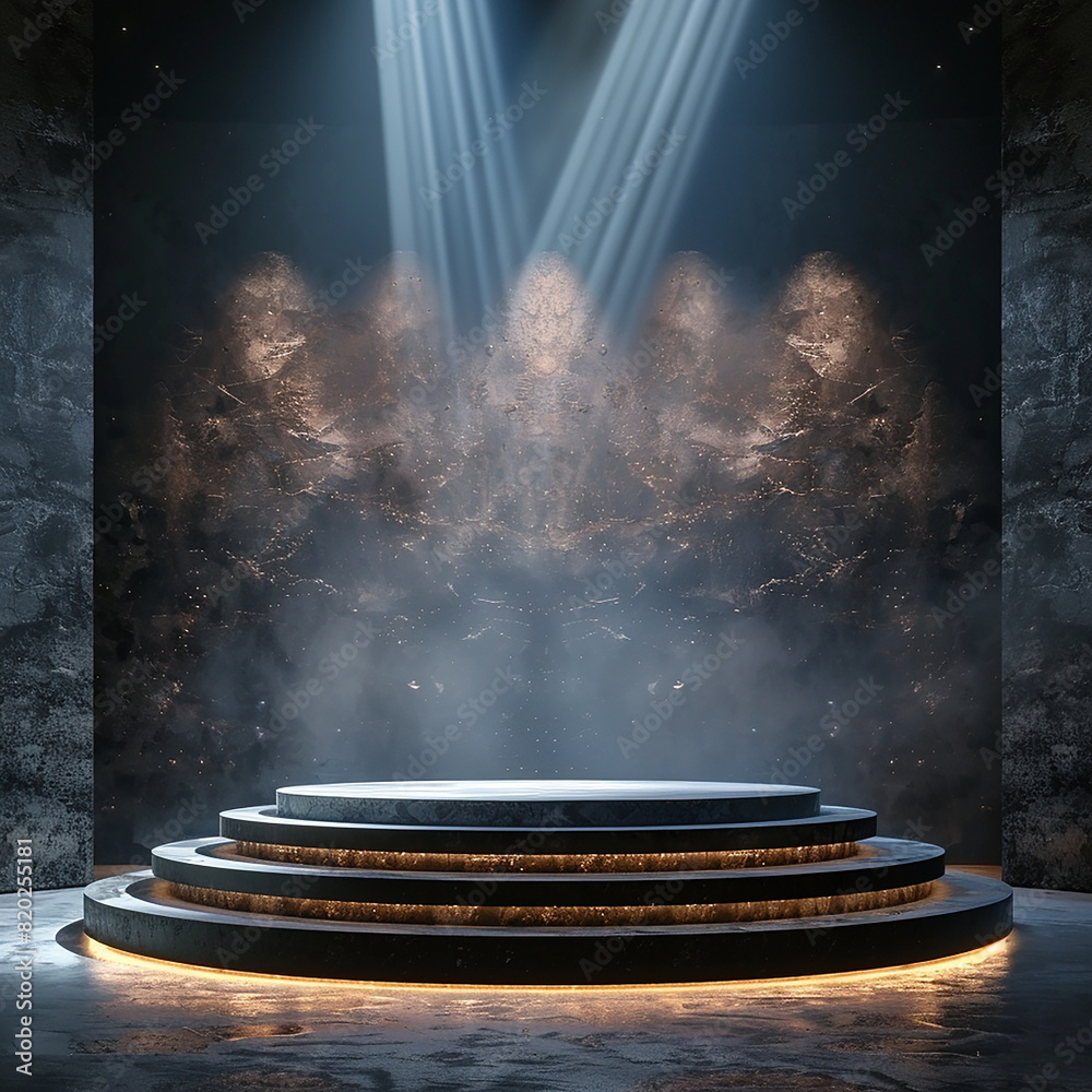 Black and red podium graphic, 3D podium animation, 3D rendering podium ...