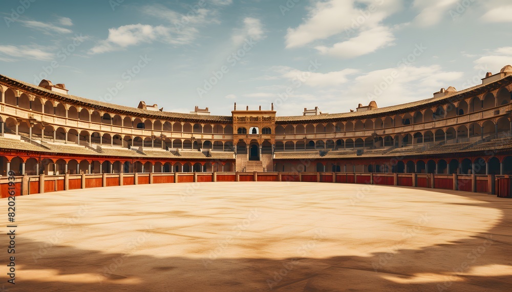 Spanish bullring arena in Spain for traditional fight of bulls Stock ...