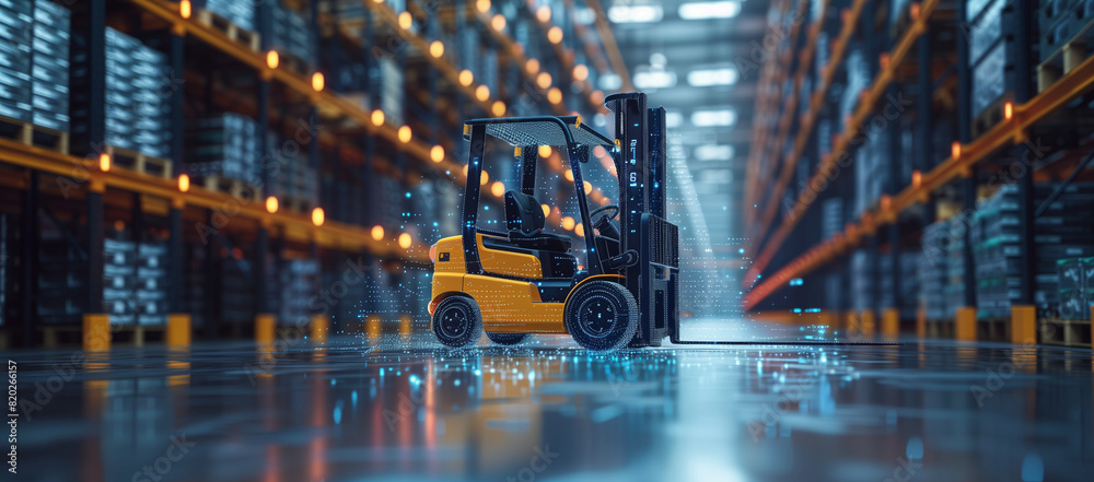 Forklift Truck with Holographic Warehouse Layout - Smart Technology for ...