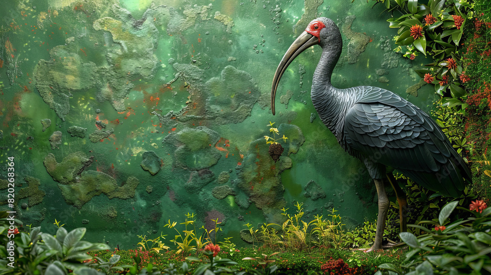 Award Winning national geographic Minimal style, 3D Giant Ibis in ...