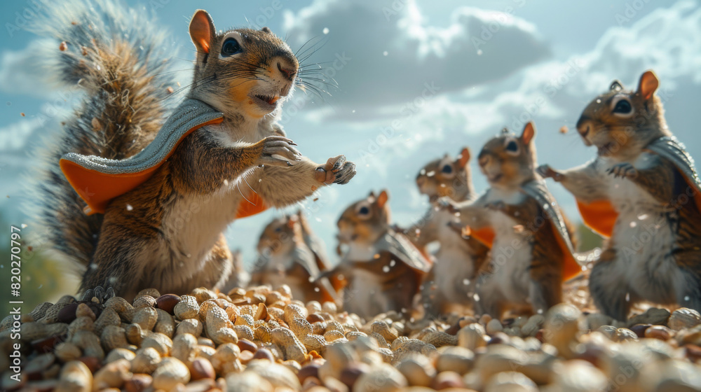 Award Winning National Geographic Minimal style, 3D squirrels in ...