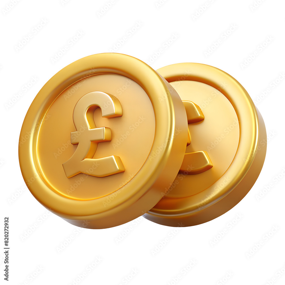 Gold British pound coin saving bank for deposit banking of investment ...