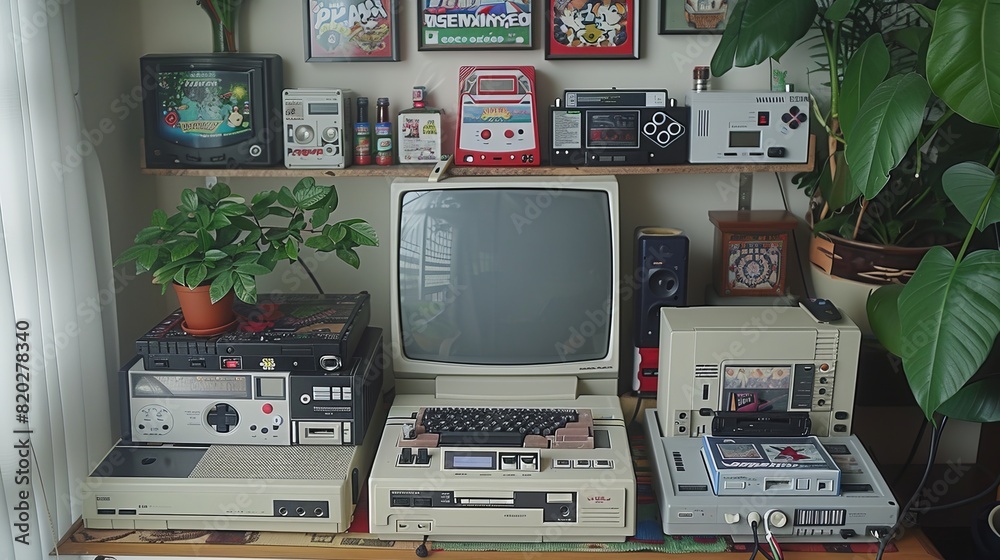 Retro living room filled with iconic '80s pop culture items like ...