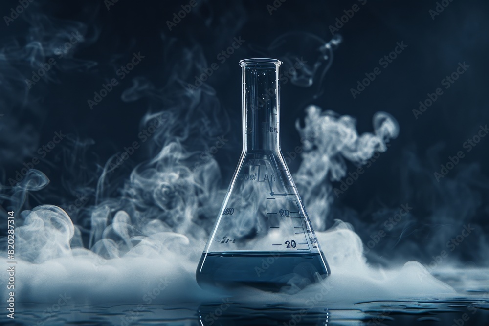 Foto de A glass Erlenmeyer flask and a transparent test tube, both ...