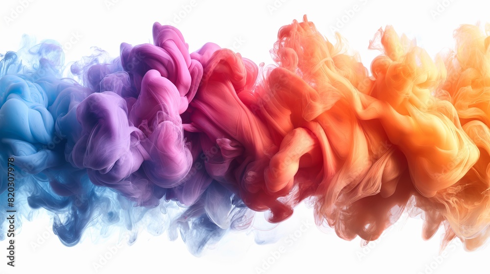 Featuring a colourful wild colour splash isolated on a white background ...