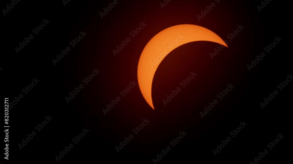 Wideo Stock: Sun and its total eclipse in Canada March 2024. The ...