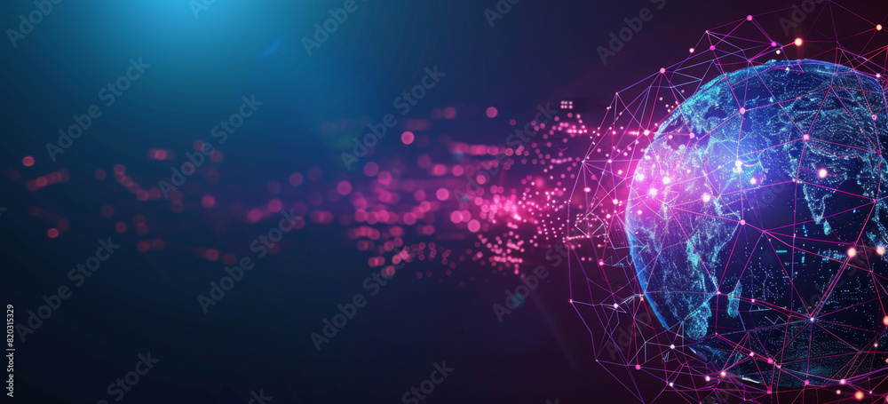 Quantum computer technologies concept. Futuristic blue circuit board ...