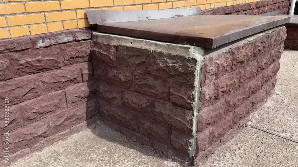 Basement entrance in the building of house has window is located below ...