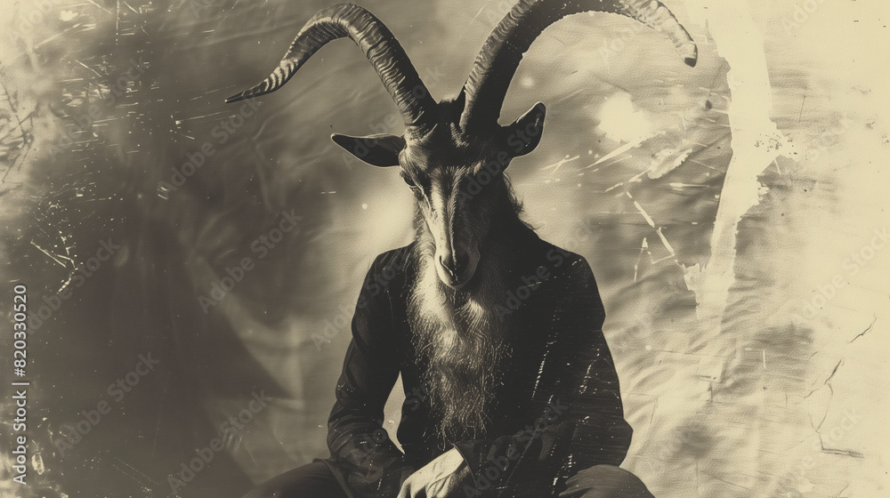 Foto de diabolical representation of evil, with goat head with large ...