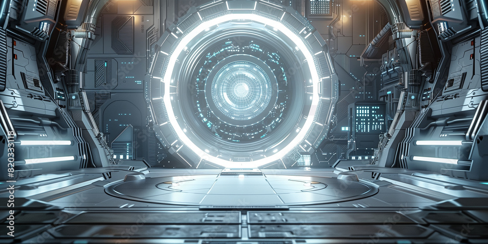 Podium background 3D light tech stage future platform game abstract ...