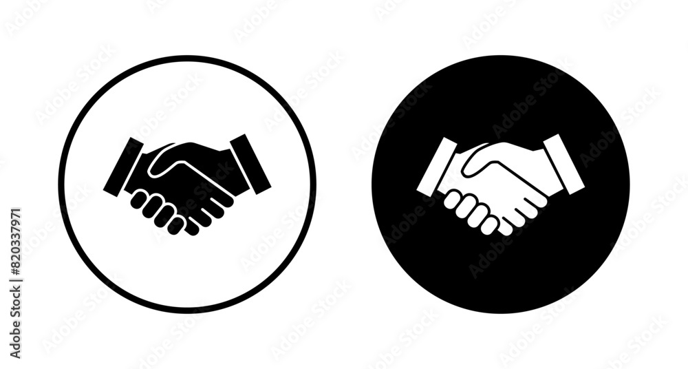 Business handshake icon vector isolated on white background. Handshake ...