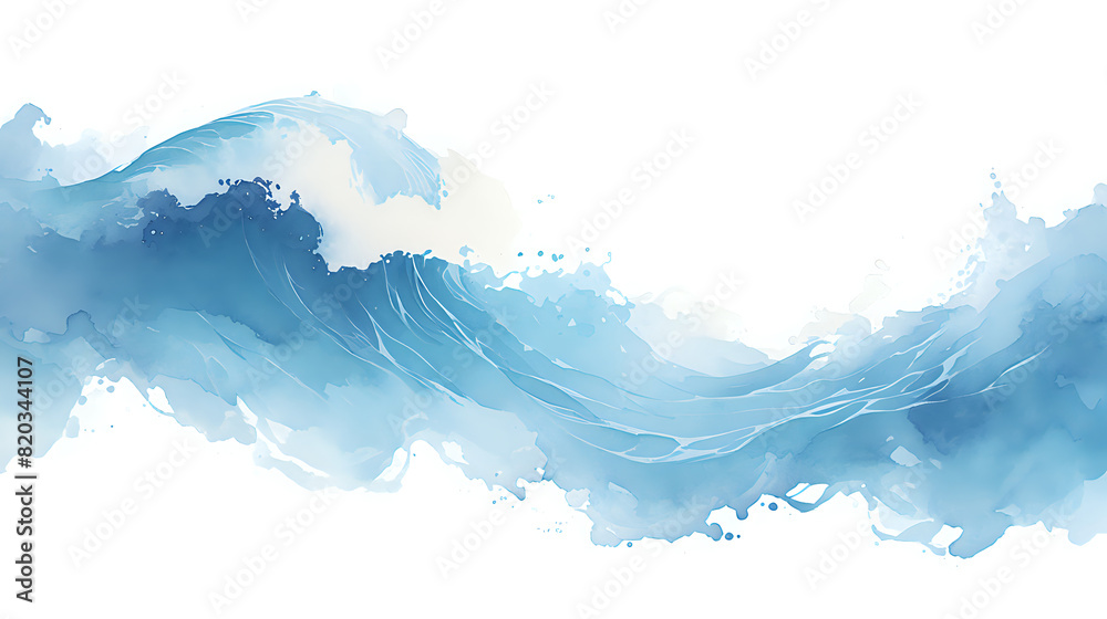 Abstract Blue Ink Waves Isolated. Abstract blue ink waves, isolated on ...