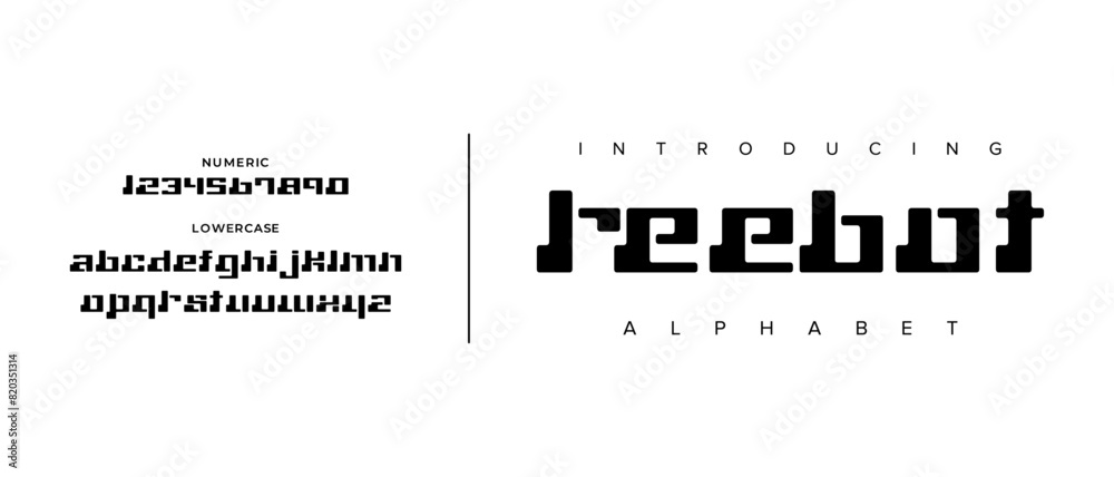 Reboot creative simple modern urban alphabet font. Digital abstract ...