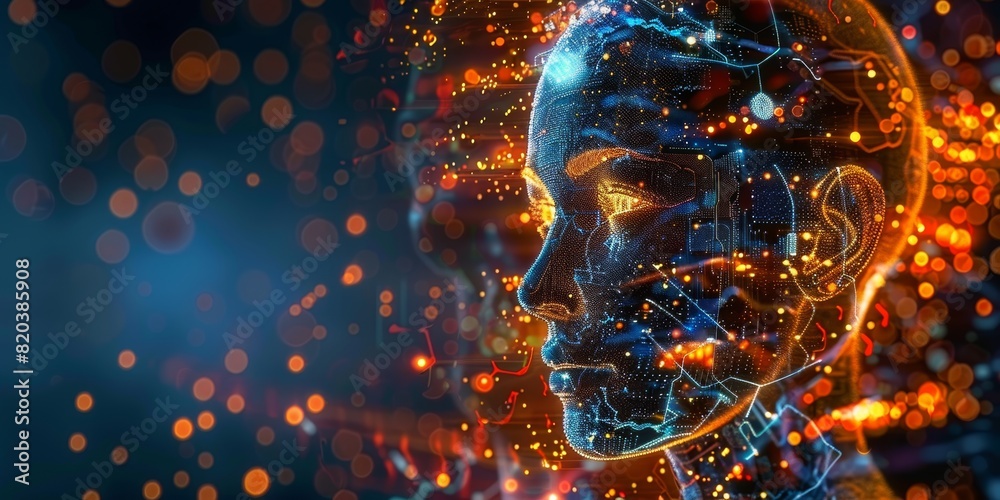 Face of futuristic and Innovative Imagery AI and Automation use of ...