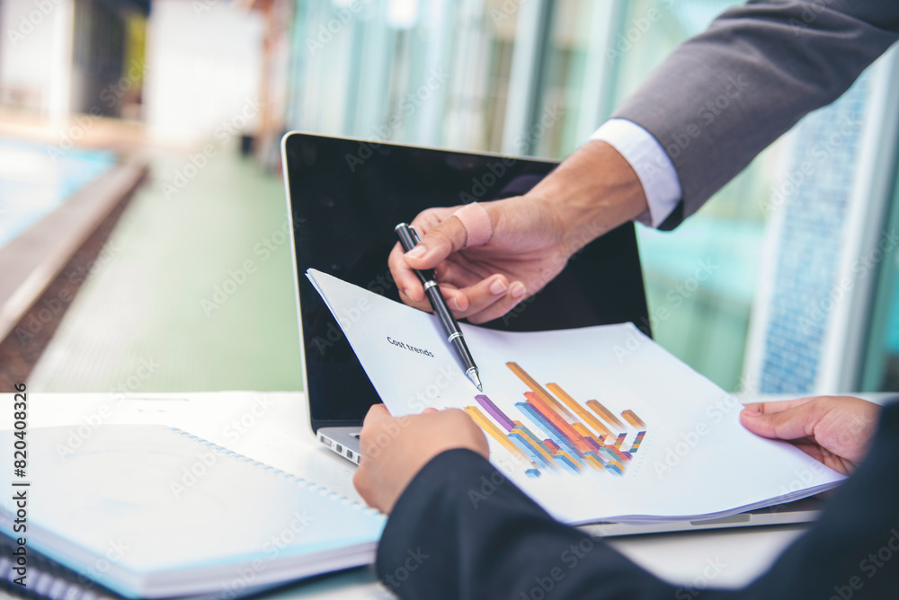 Business strategy team report chart, graph, infographic data analyze ...