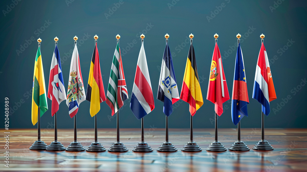 World Flags: Display of multiple country flags, Stock Photo | Adobe Stock