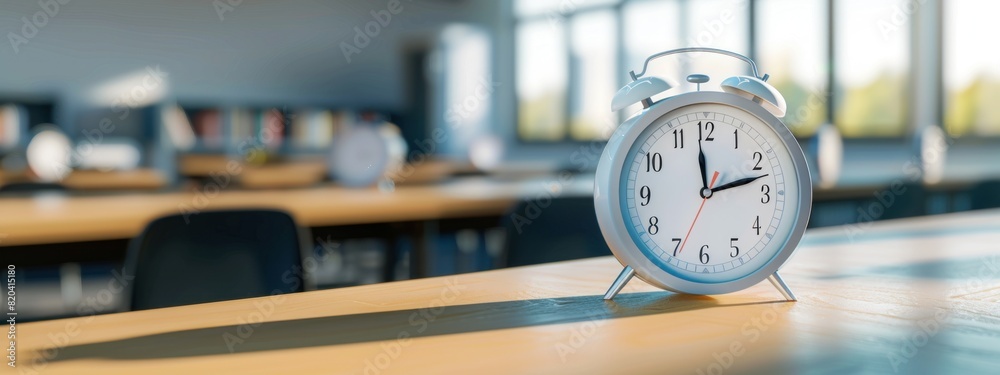 Blurred Background with Classroom Clock on the Right for Efficient ...