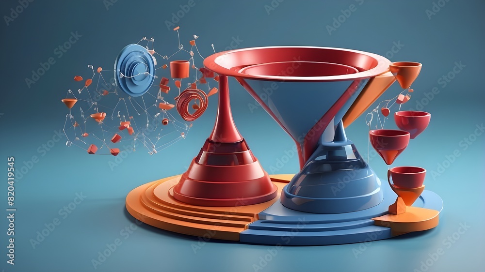 3D model of a sales funnel for use in marketing materials that ...