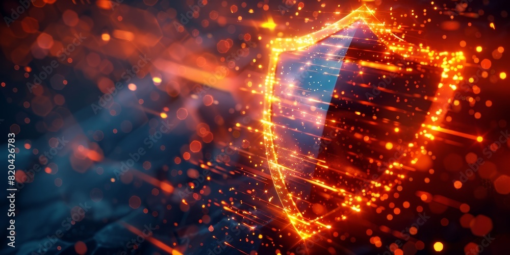 Firewall visualized as a glowing shield: A stylized image of a firewall ...