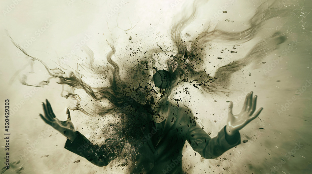 3. Stock photo of a person with an extra head and limbs, blurred and ...