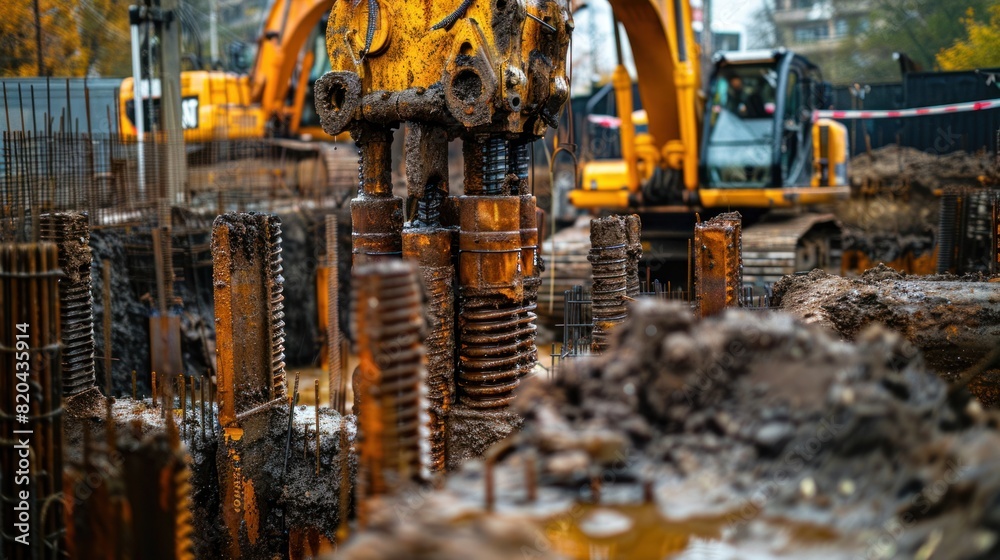 Equipment of bored piles with pipes Foundations and grounds Drilling in ...
