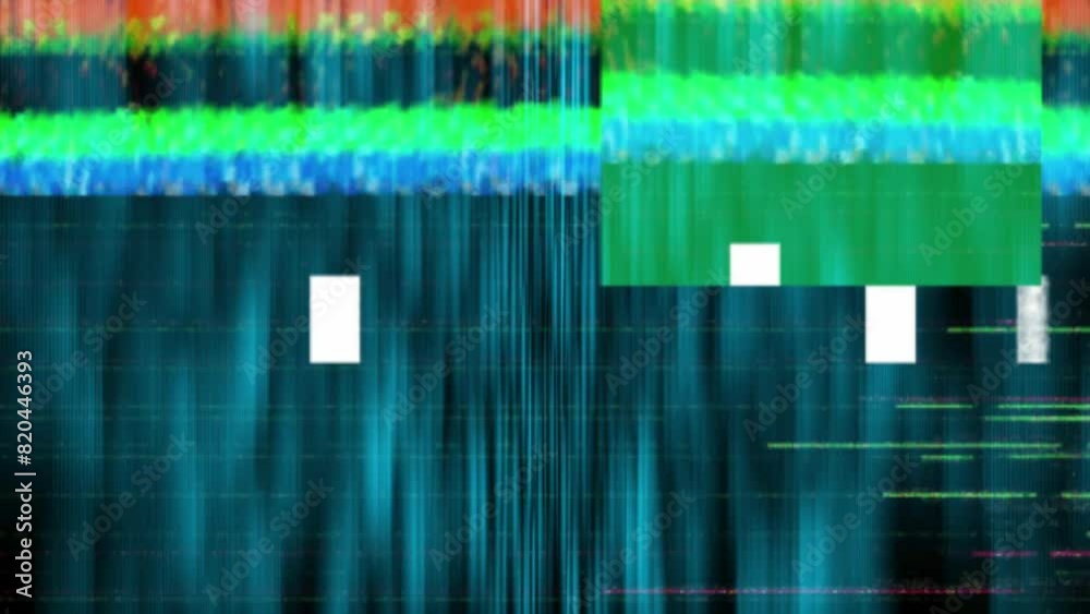 Blurry lines in motion with glitches, static, distortions and ...