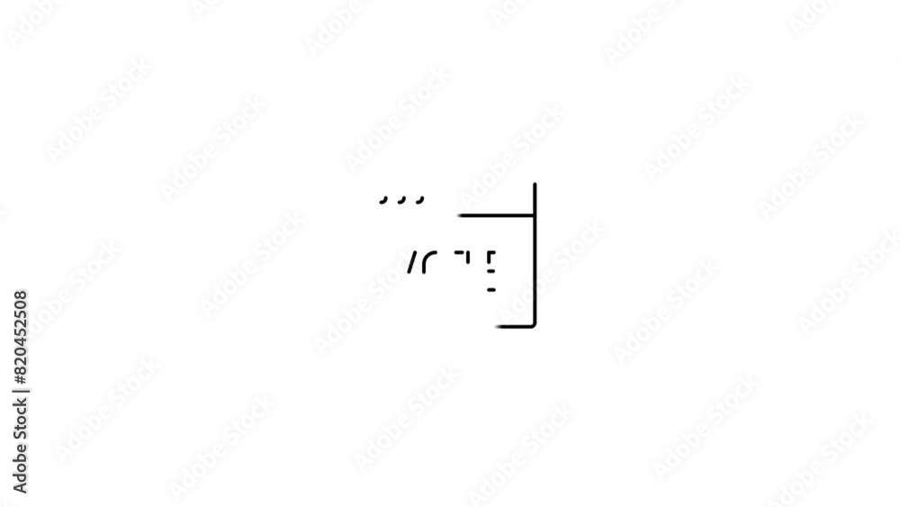 Black line election and voting 4k icon animation on white background ...