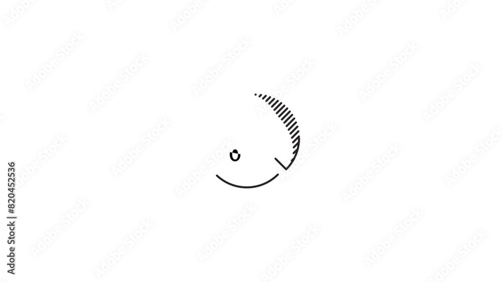 Black line election and voting 4k icon animation on white background ...