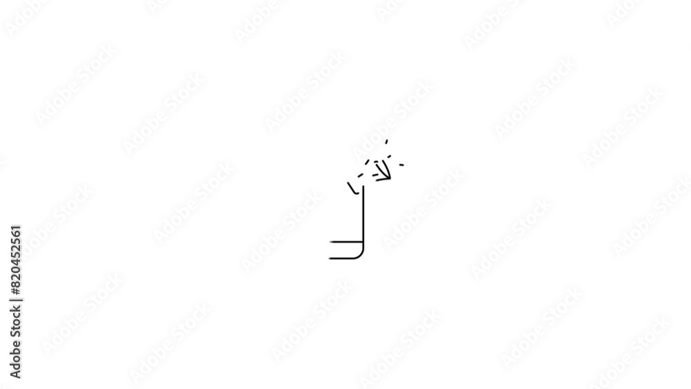 Black line election and voting 4k icon animation on white background ...