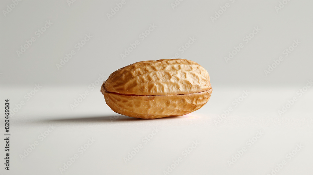 A pile of peanuts on a white background. Opened shell peanut and ...