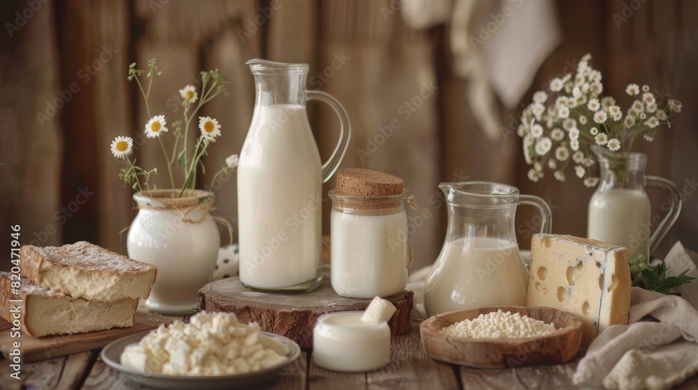 Fresh milk in a rustic kitchen setting, perfect for World Milk Day ...