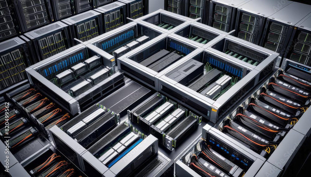 ai resolution 4k servers data high illustration modern centers center ...