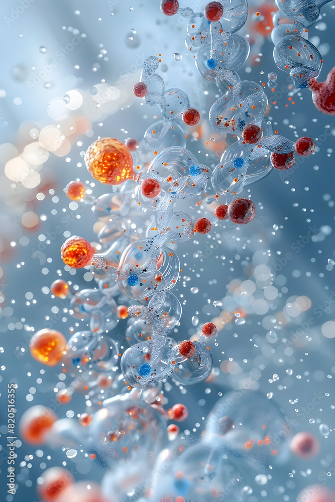Watercolor of Cell Membrane Dynamics and Voltage Gradients in a 3D ...