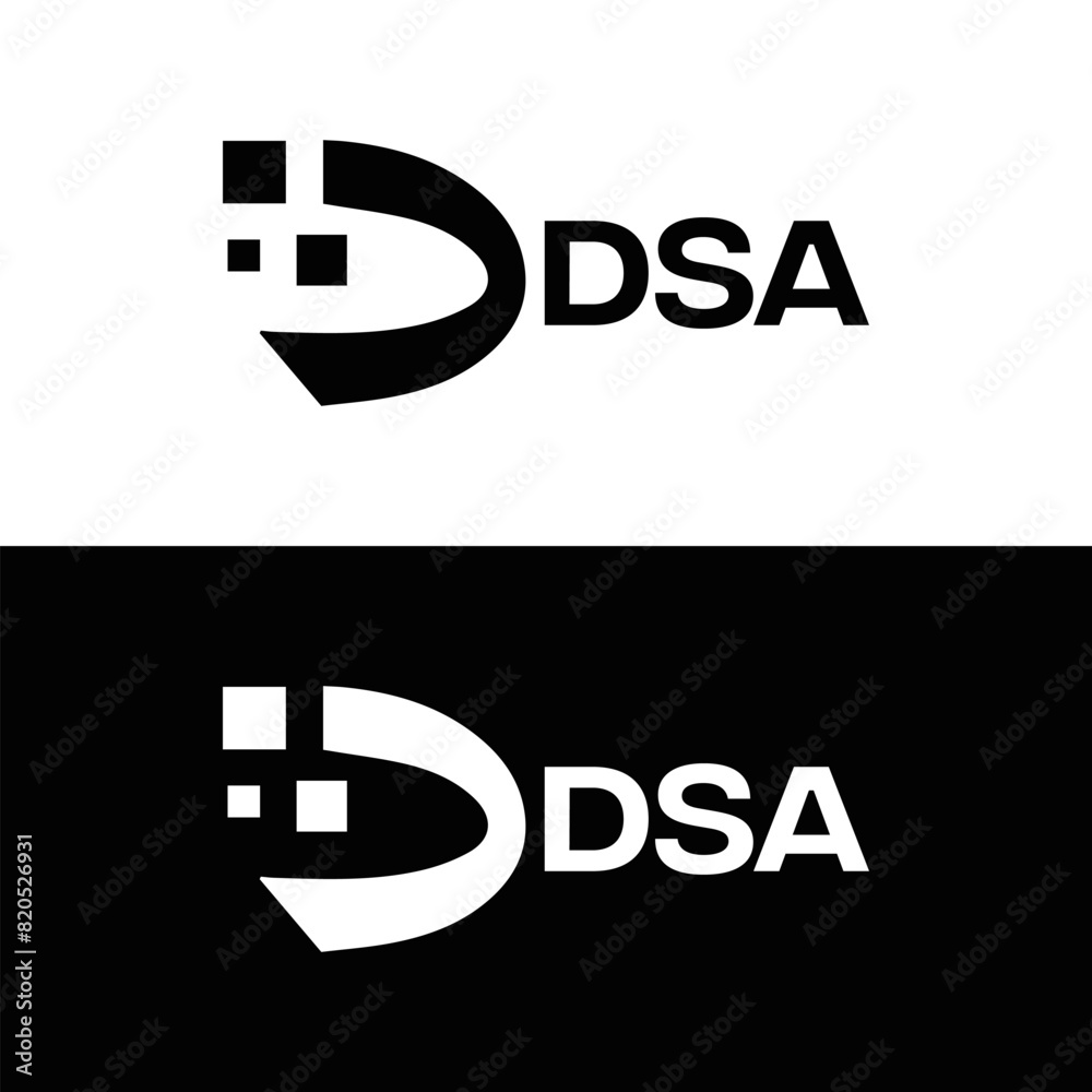 DSA logo. D S A design. White DSA letter. DSA, D S A letter logo design ...