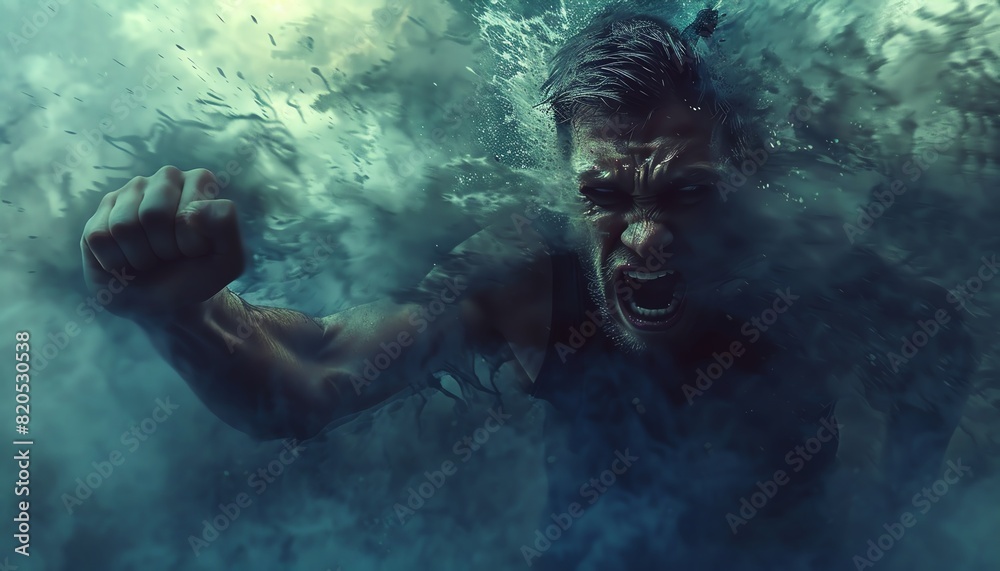 Exquisite detail of anger and stress captured in image, persons defiant ...