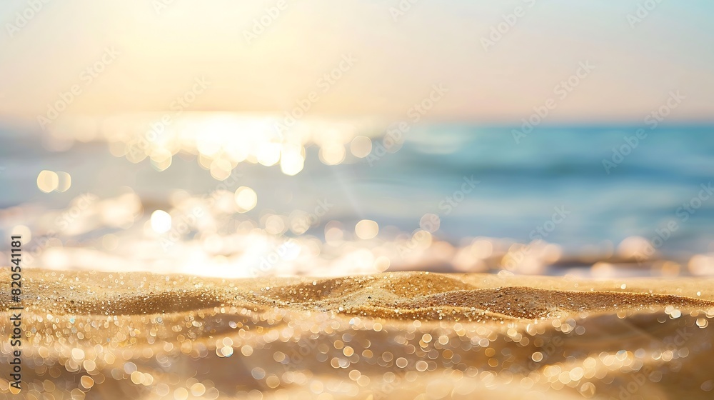 Summer background image of tropical beach with blurred horizon at ...