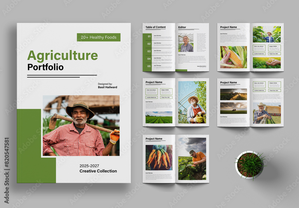 Agriculture Portfolio Layout Stock Template | Adobe Stock