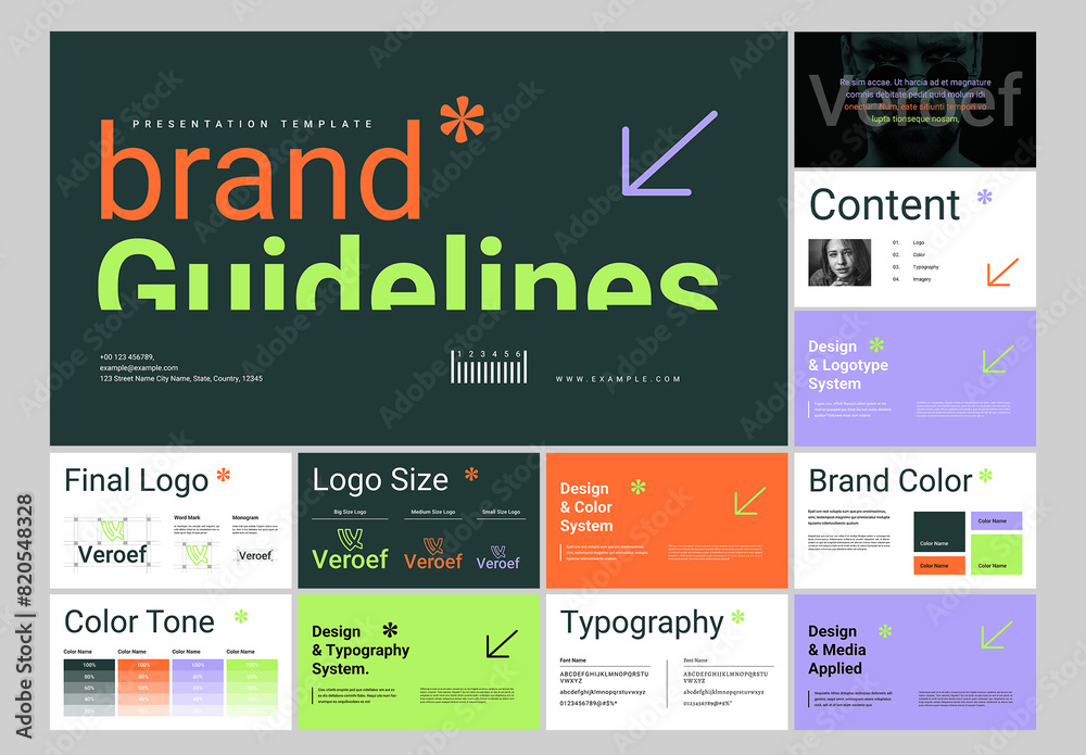 Brand Guideline Presentation Layout Stock Template | Adobe Stock