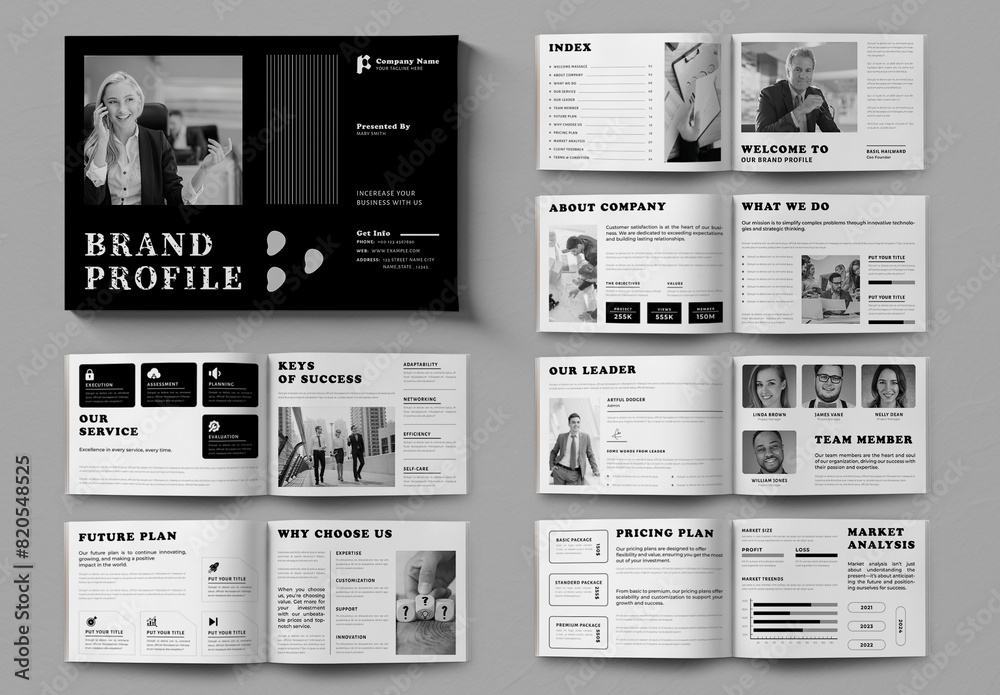 Brand Profile Layout Stock Template | Adobe Stock