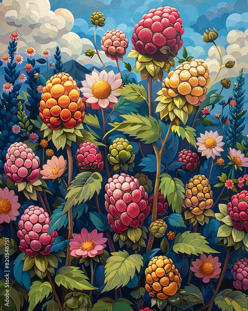 Hops whimsical and surreal depiction of hops, the key ingredient in ...