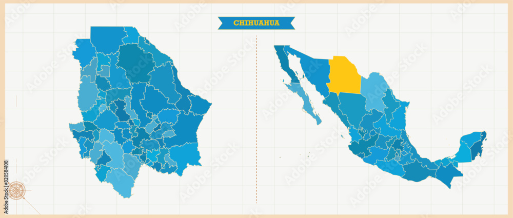 A Map highlighting Chihuahua in the Mexico Map, Chihuahua and Mexico ...