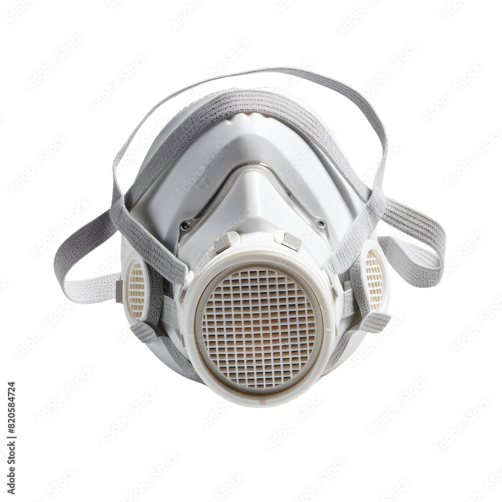 Protective respirator mask with adjustable straps, designed for safety ...