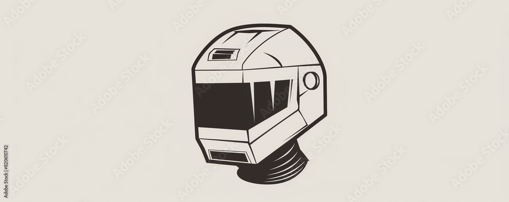 Simple outline of a welder s helmet with a clear visor, representing ...