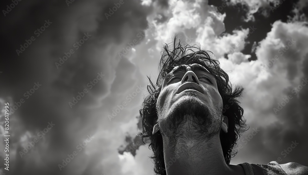 Ultraclear photo depicting anger and stress, individual glaring ...