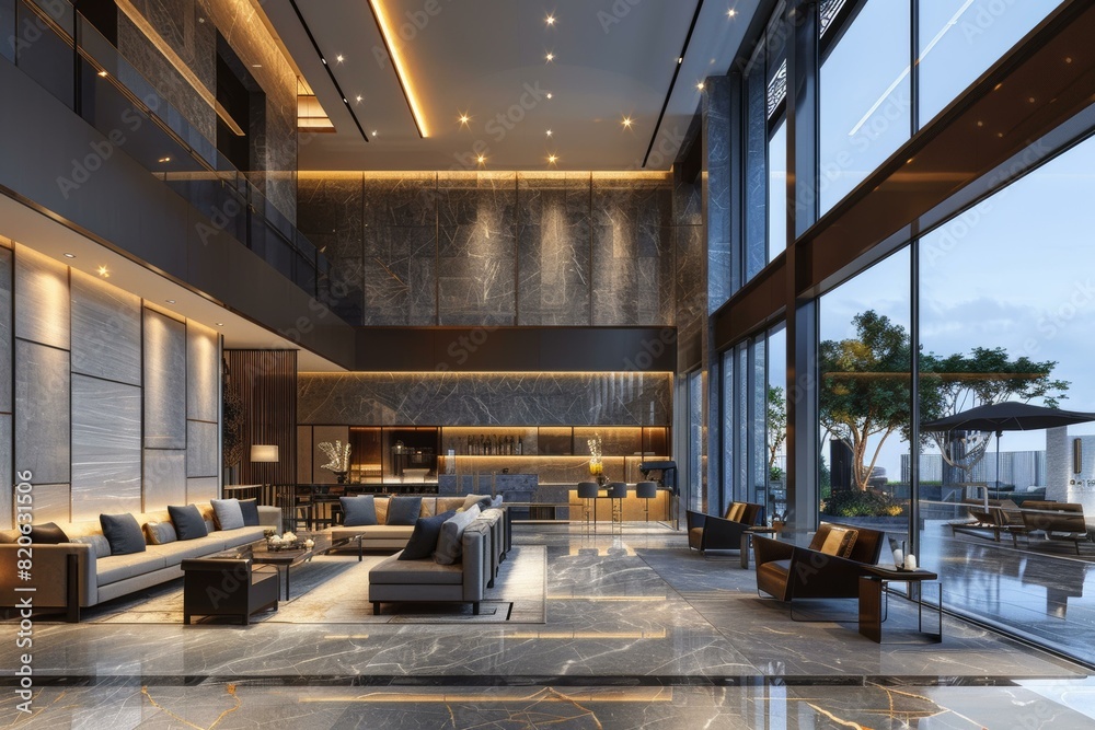 Modern Luxury Hotel Lobby Interior Design Stock Photo | Adobe Stock